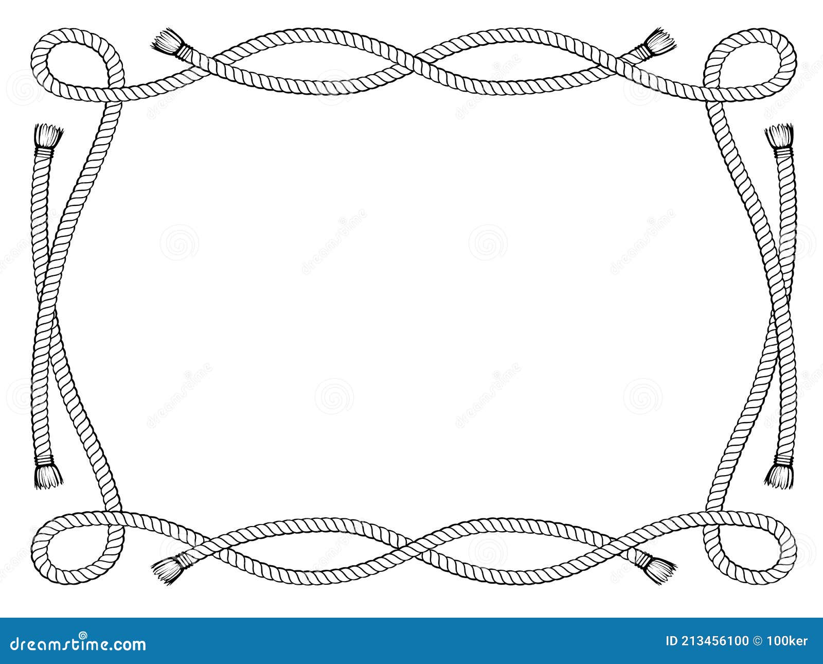 Rope Knot Frame Black and White Isolated Stock Vector - Illustration of ...