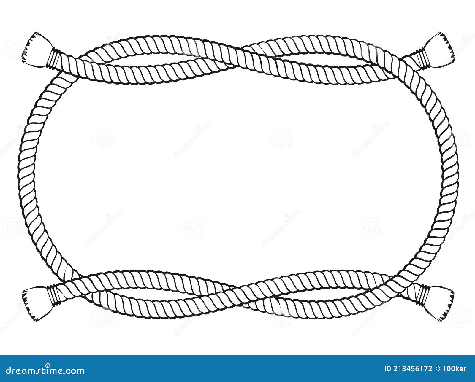 Rope Knot Frame Black and White Isolated Stock Vector - Illustration of ...