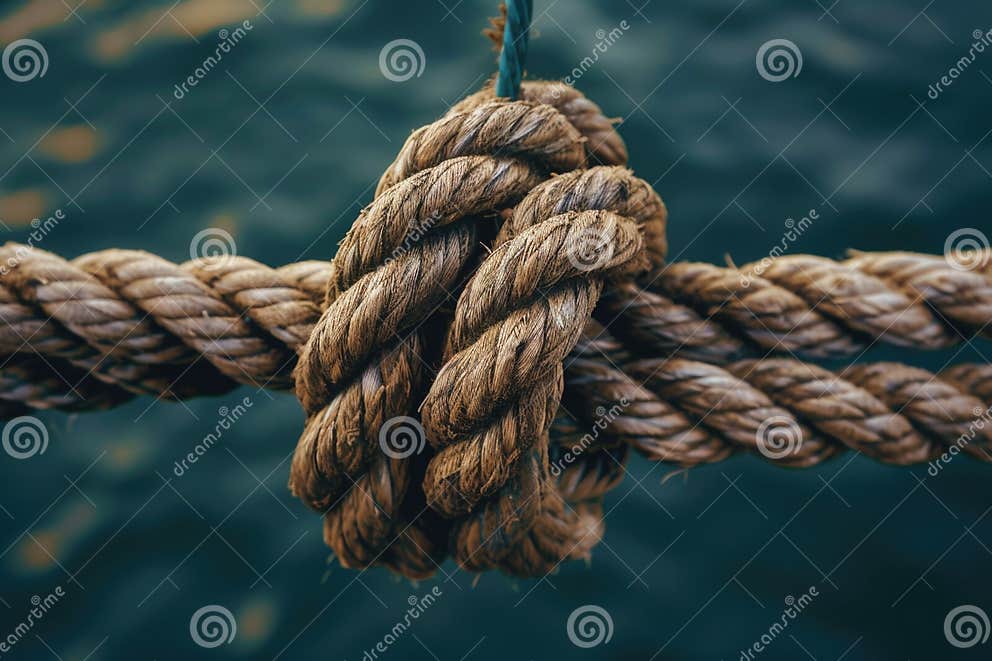 A Rope with a Knot Hanging from Its End. Suitable for Illustrating ...