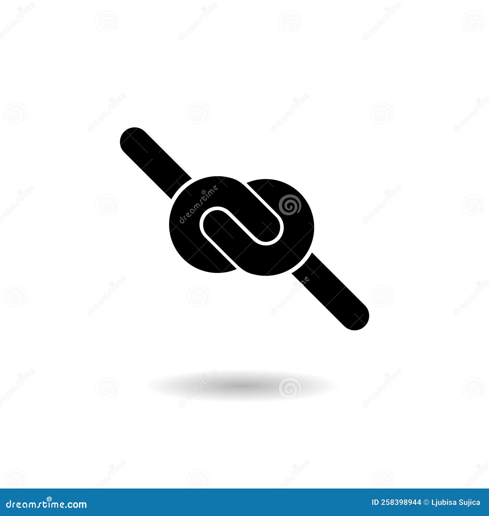 Rope Knot Icon Logo with Shadow Stock Vector - Illustration of lasso ...