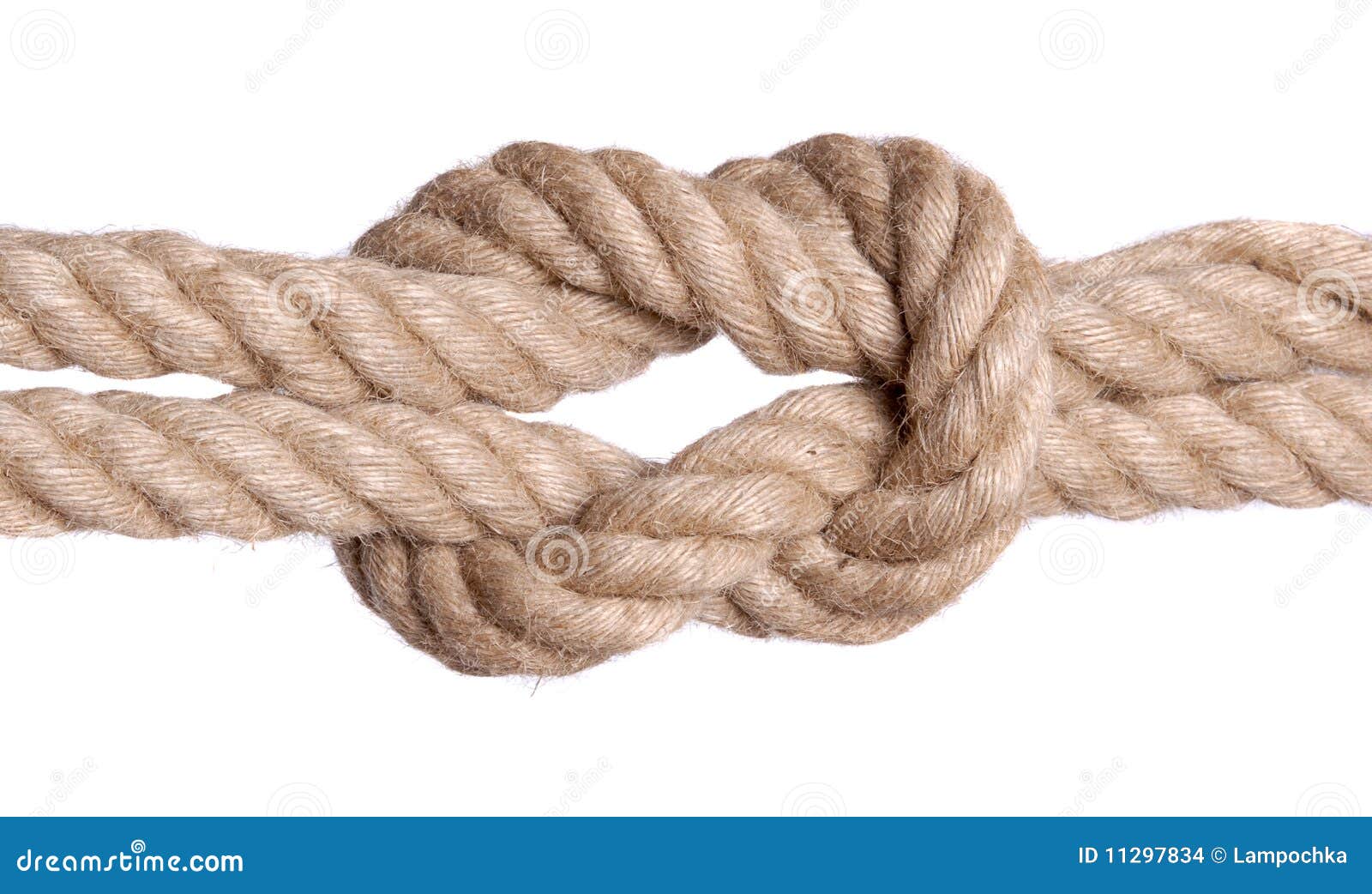 Rope Knot Isolated Over White Stock Photo - Image of spiral, close ...