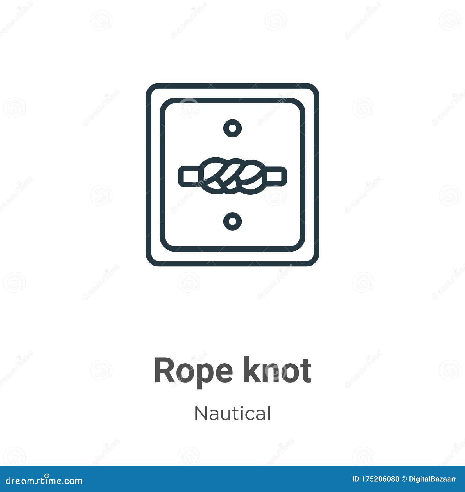 Rope Knot Outline Vector Icon. Thin Line Black Rope Knot Icon, Flat ...