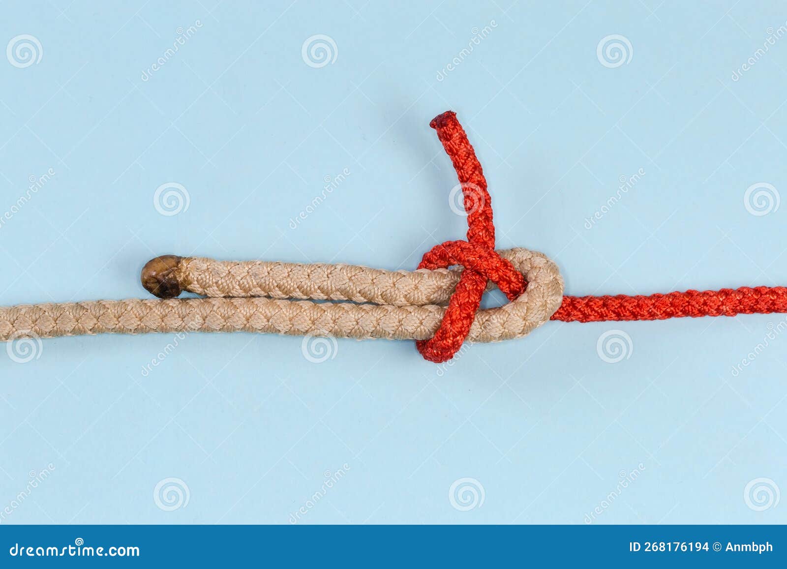 Rope Knot Sheet Bend on a Blue Background Close-up Stock Photo - Image ...