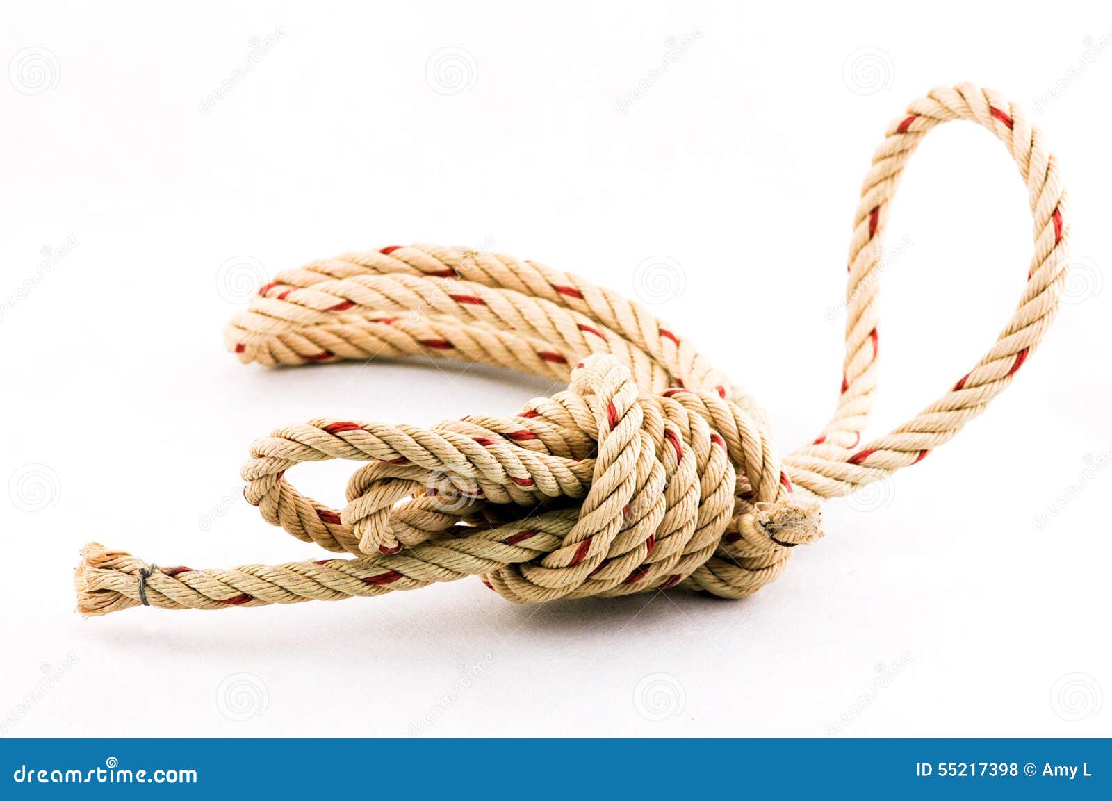 Rope Knot in White Background Stock Photo - Image of background, rope ...