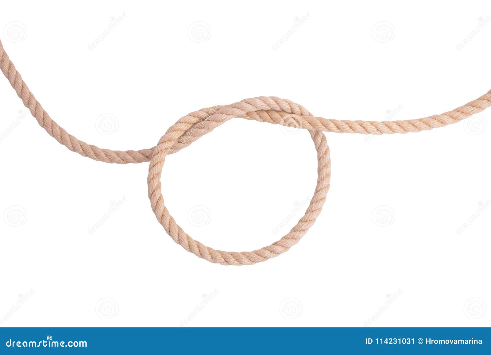 Rope Knot on White Background. Stock Image - Image of construction ...