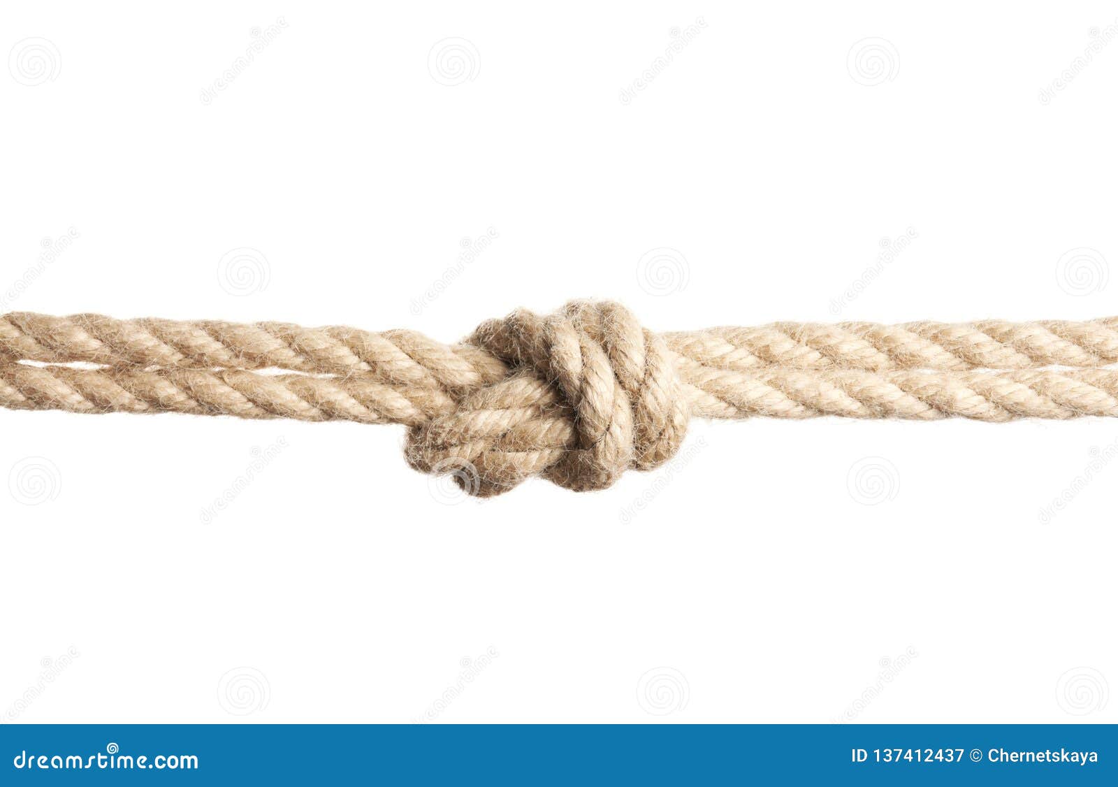Rope with Knot on White Background. Stock Image - Image of background ...