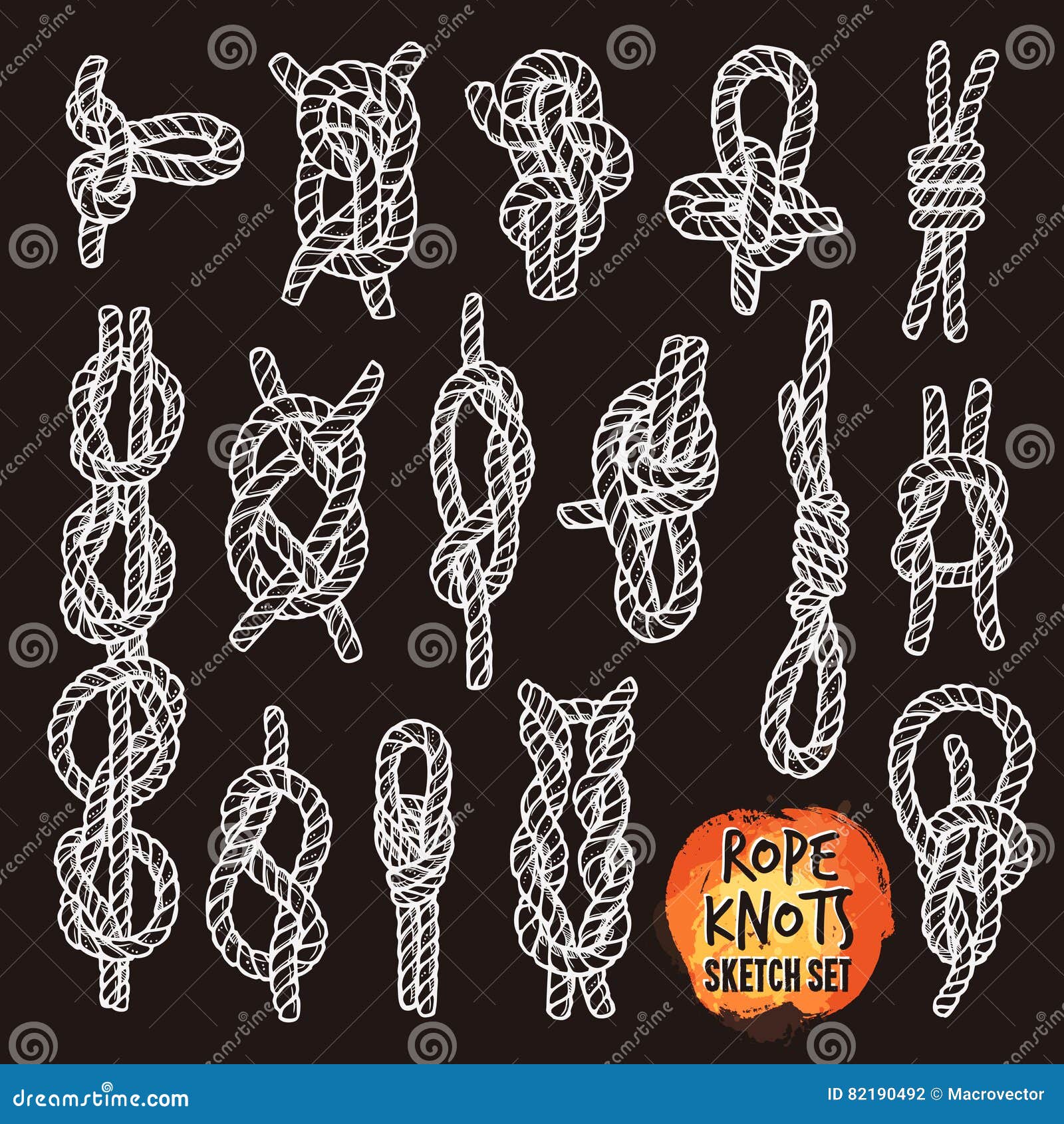 Rope Knots Collection stock vector. Illustration of icons - 82190492