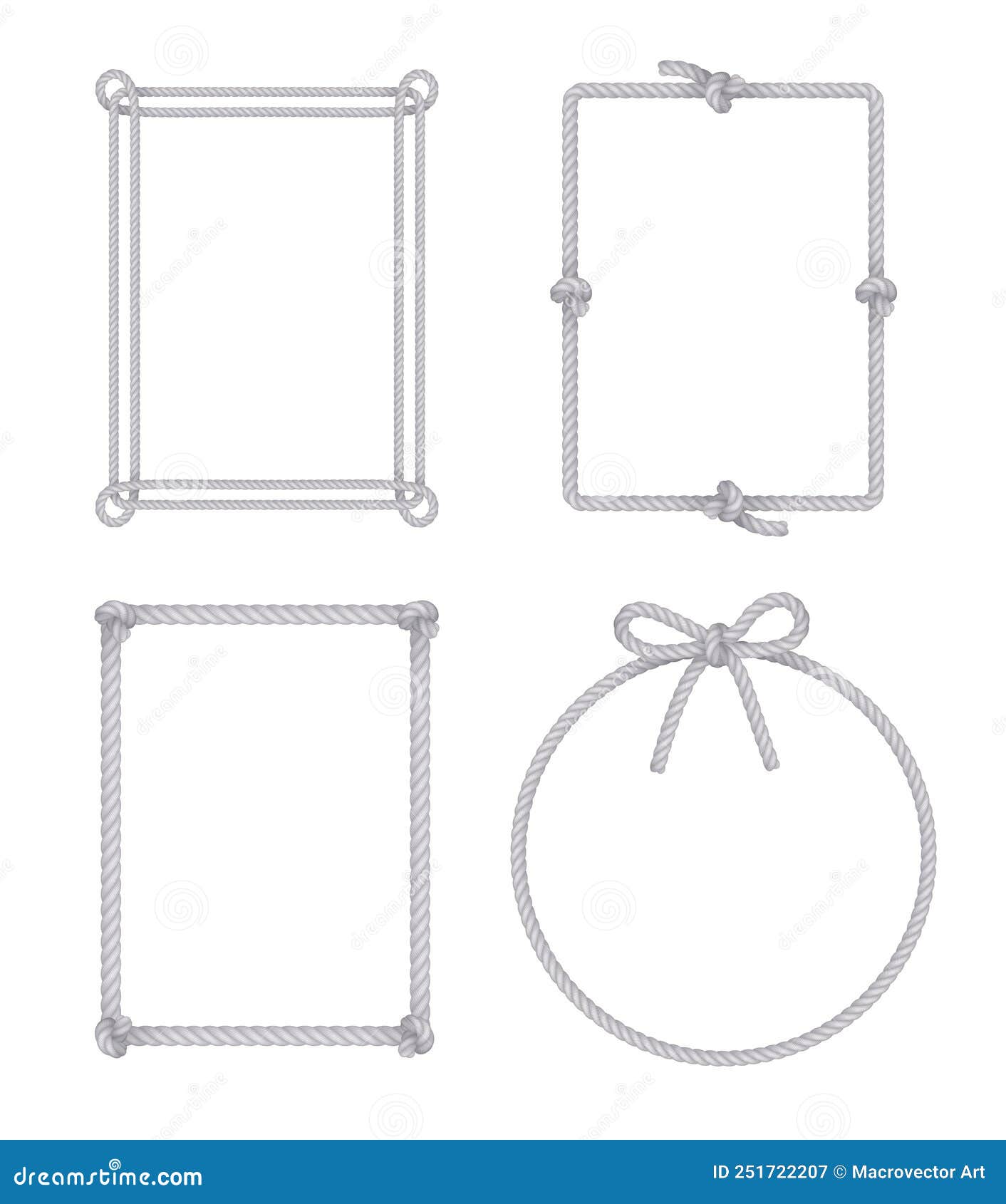 Rope Knots Frames Set stock vector. Illustration of elegant - 251722207