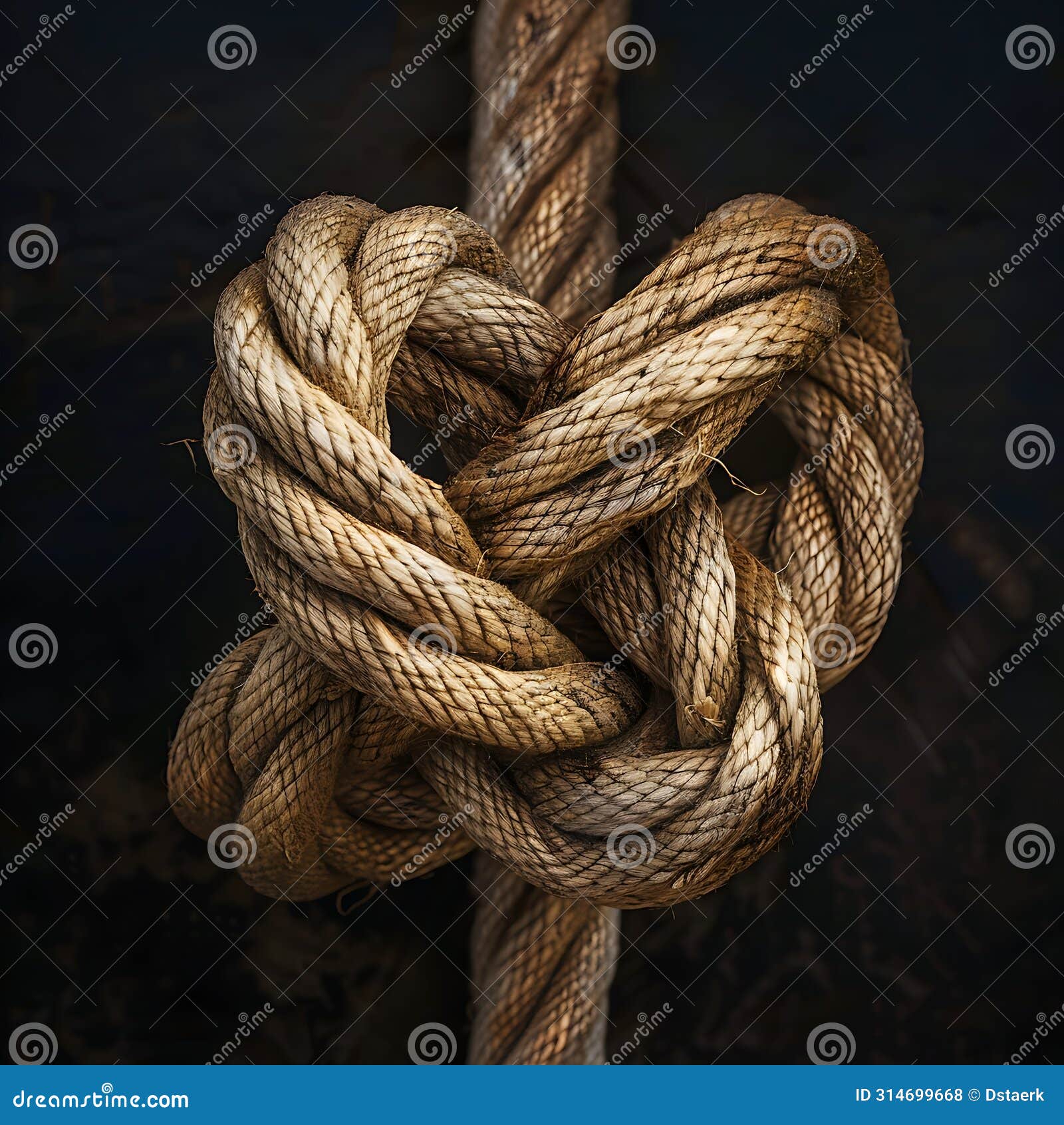 Close-up of a Rope with Knots Generated by Artificial Intelligence ...