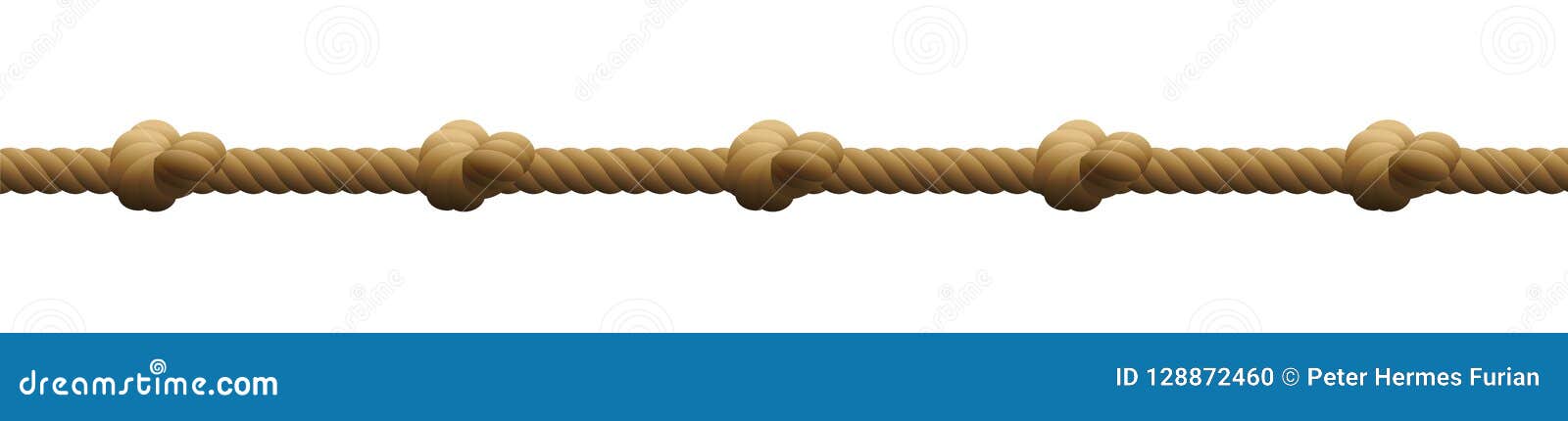 Sea Rope Knots And Loops Set. Marine Rope And Sailors Ship Knot, Cord ...