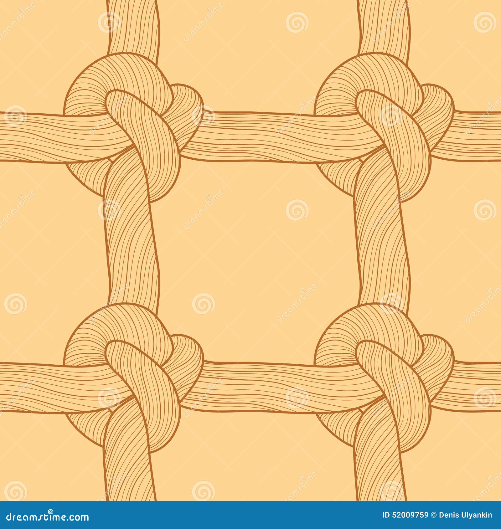 Rope and Knots Seamless Pattern Stock Illustration - Illustration of ...