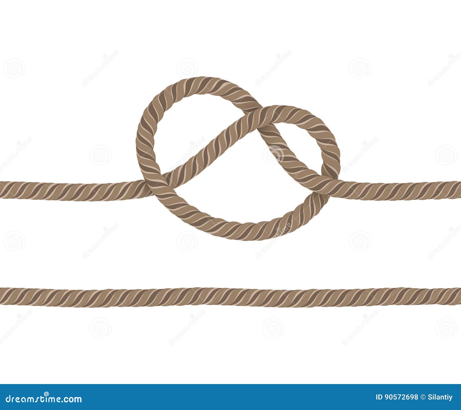 Rope is knotted stock vector. Illustration of cord, isolated - 90572698