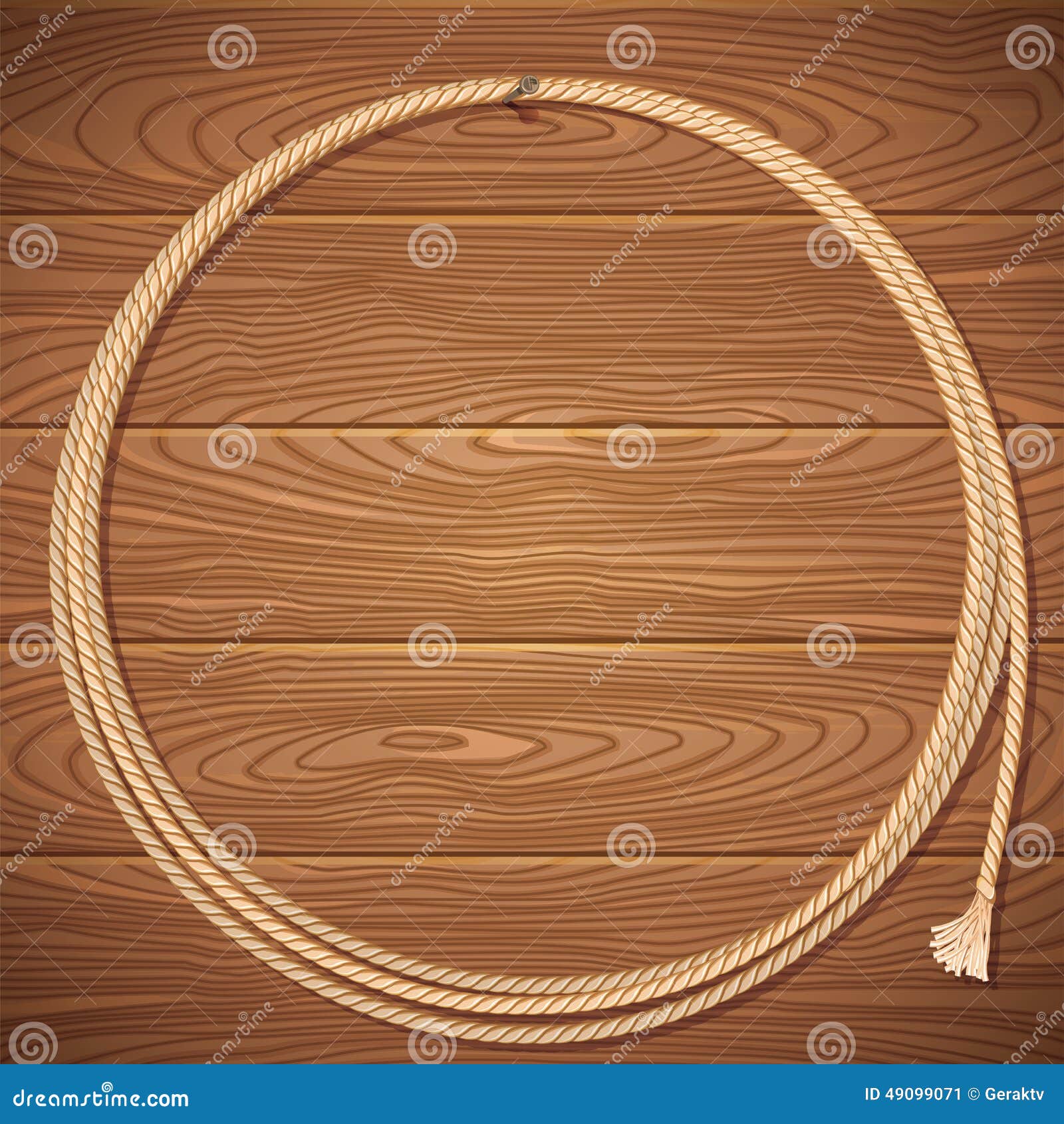 Rope Lasso On Wood Background Cartoon Vector | CartoonDealer.com #49099071