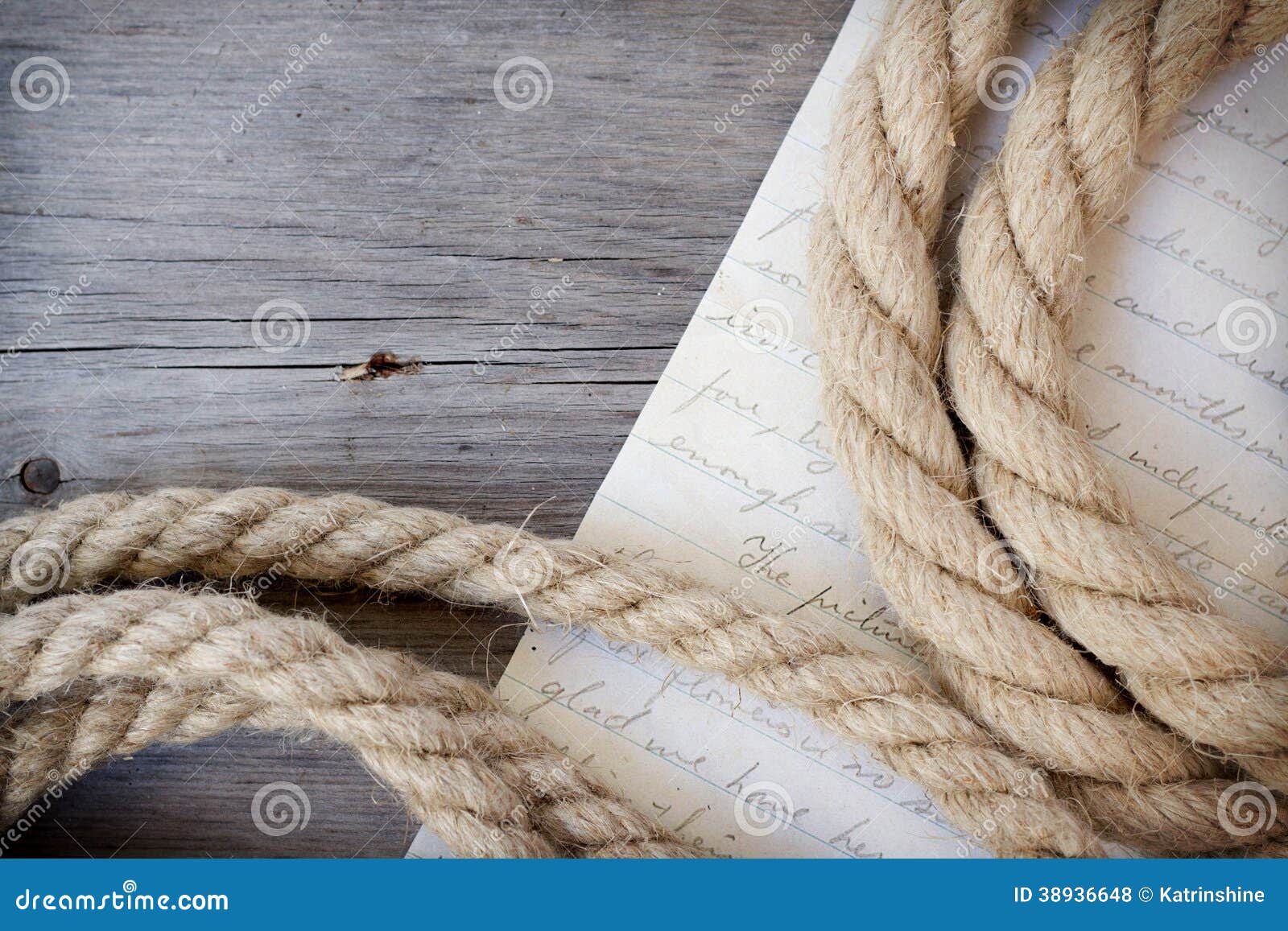 Rope and Letter on Dark Wood Stock Photo - Image of beige, backdrop ...