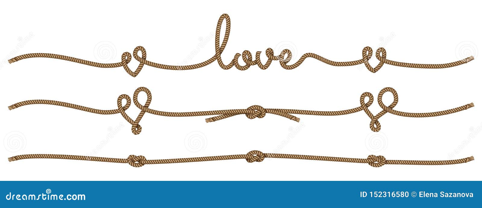 Rope Lettering and Design Elements Stock Vector - Illustration of ...