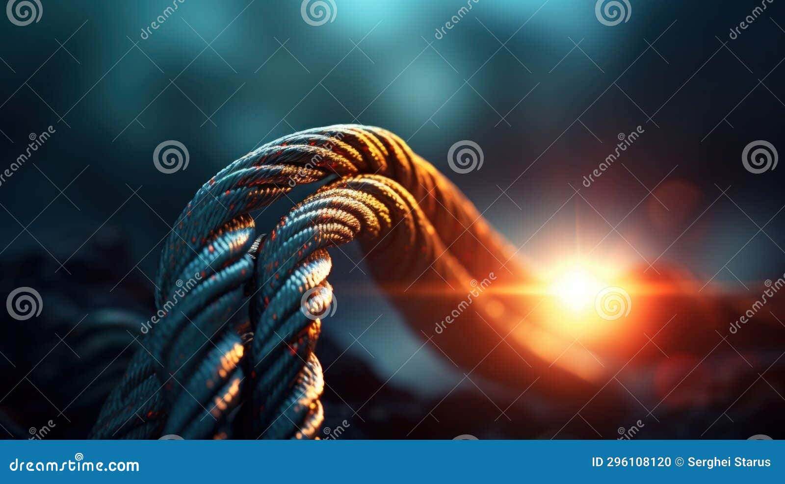 A Rope with a Light Shining through it, AI Stock Illustration ...