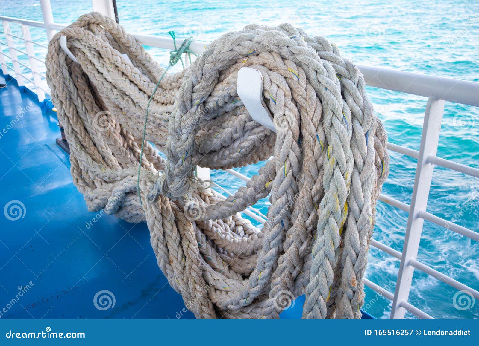 Rope in a Loop on Board of a Cruise Ship Stock Image - Image of fiber ...