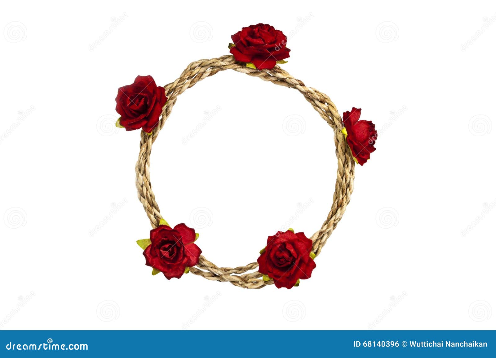 Rope loop with red rose stock photo. Image of hang, natural - 68140396