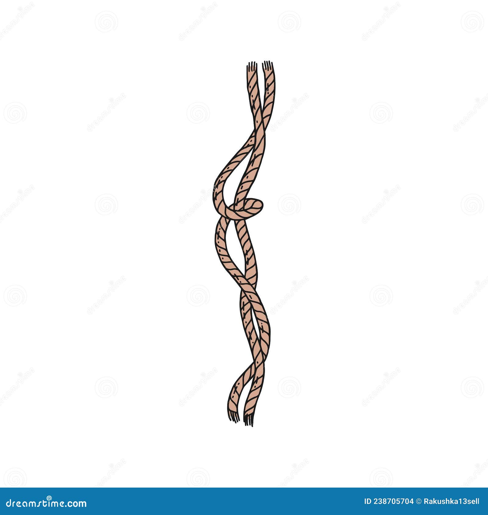 Rope with Loop. Vector Doodle Sketch Isolated Illustration. Stock ...