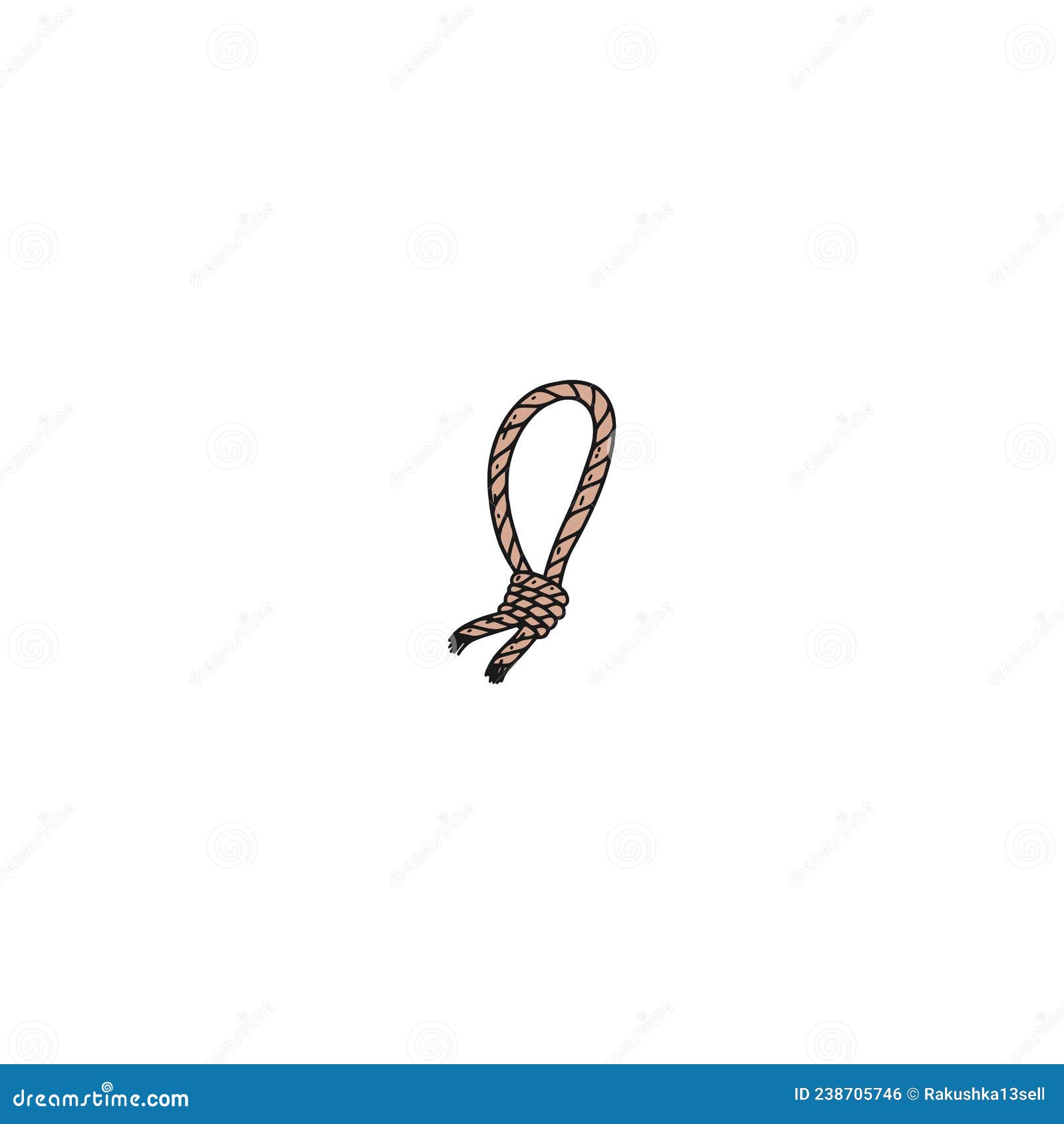 Rope with Loop. Vector Doodle Sketch Isolated Illustration. Stock ...
