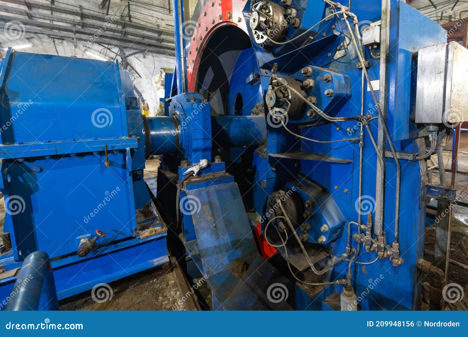 Rope Machine for Lifting the Mine Cage. Modern Mine Equipment Stock ...