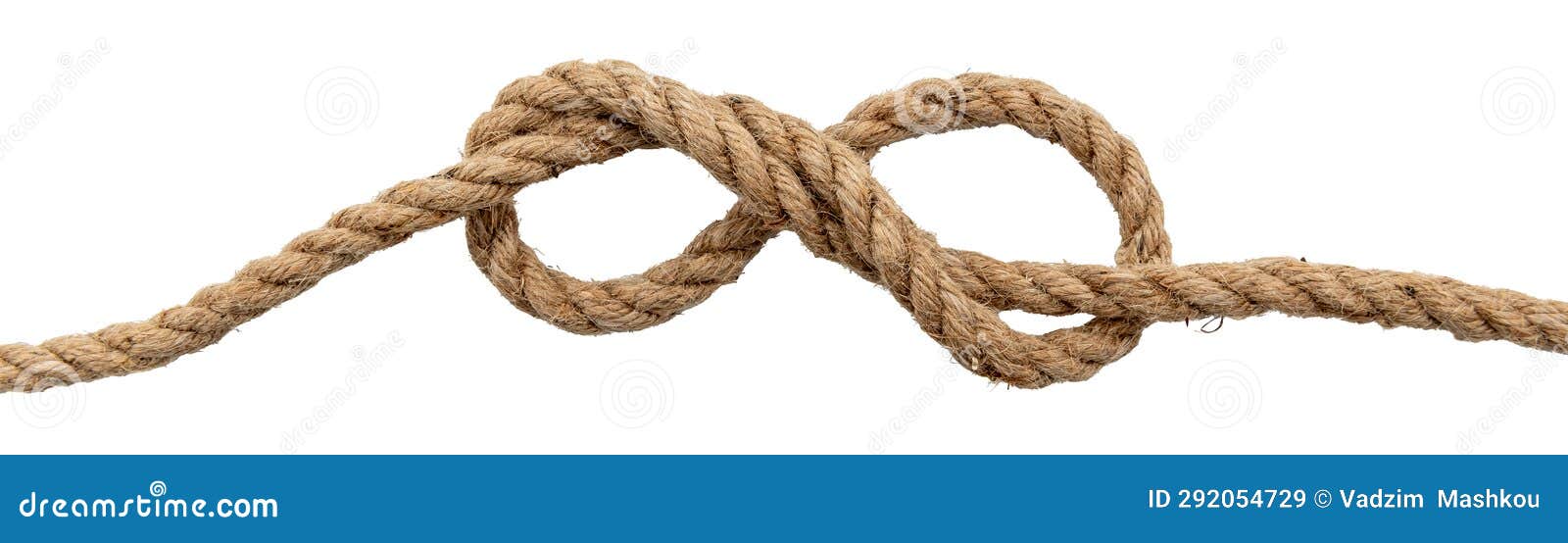 Rope Made of Jute in Loops and Knots on a White Background. Linen ...