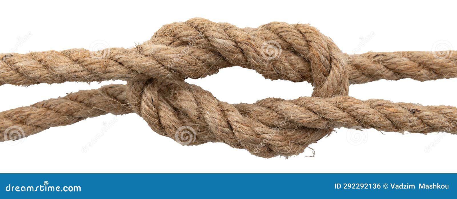 Rope Made of Jute in Loops and Knots on a White Background. Linen ...