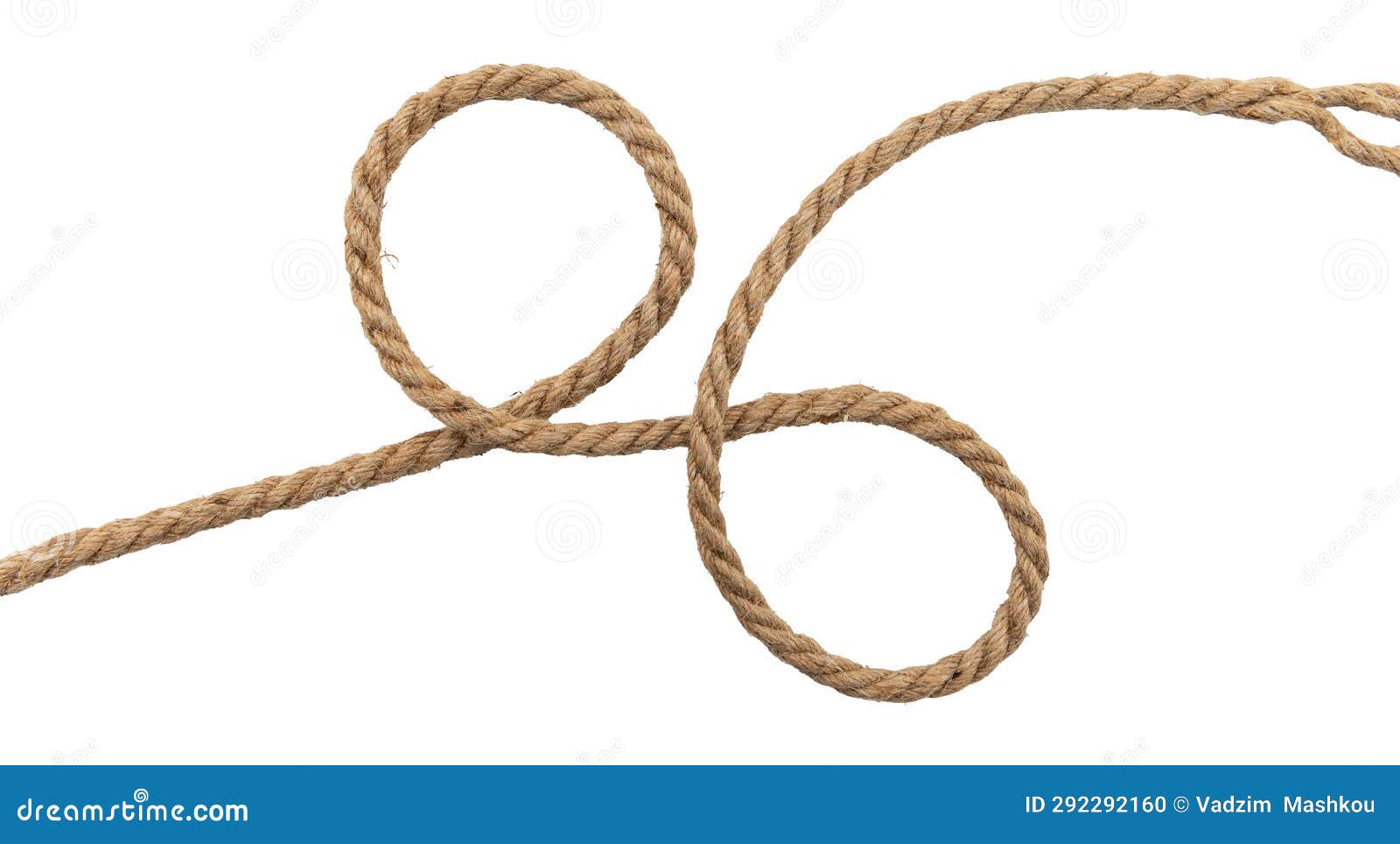 Rope Made of Jute in Loops and Knots on a White Background. Linen ...