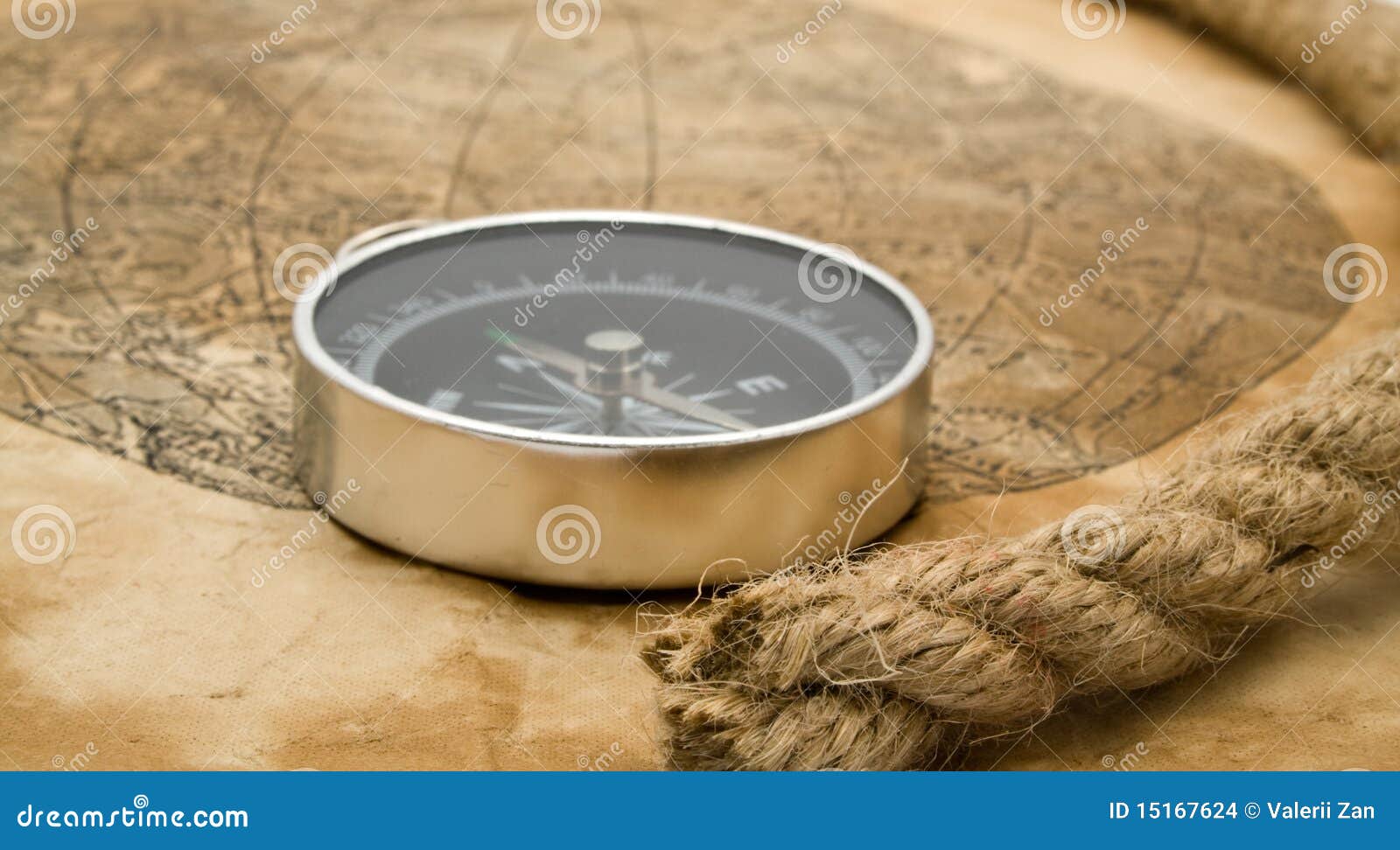 Rope, Map And Compass Stock Photography | CartoonDealer.com #15167624