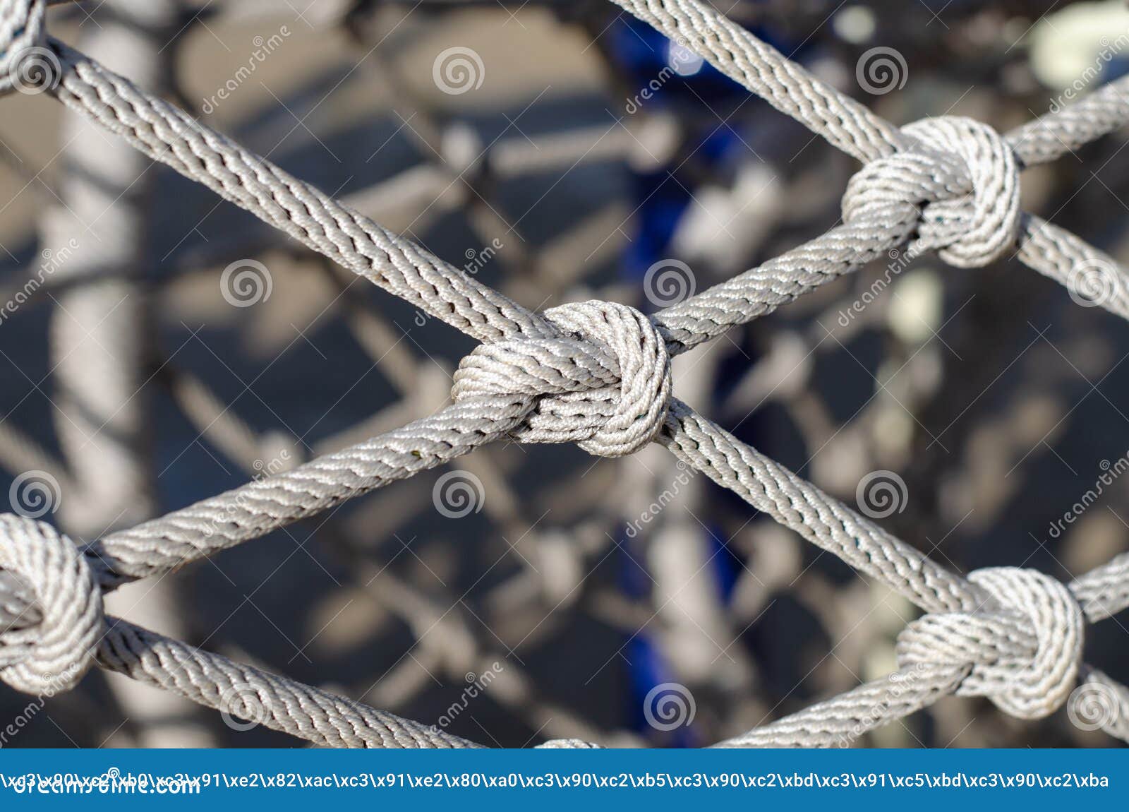 Rope. Mountaineering Equipment. a Knot on a Rope. Grid. Braided Rope ...