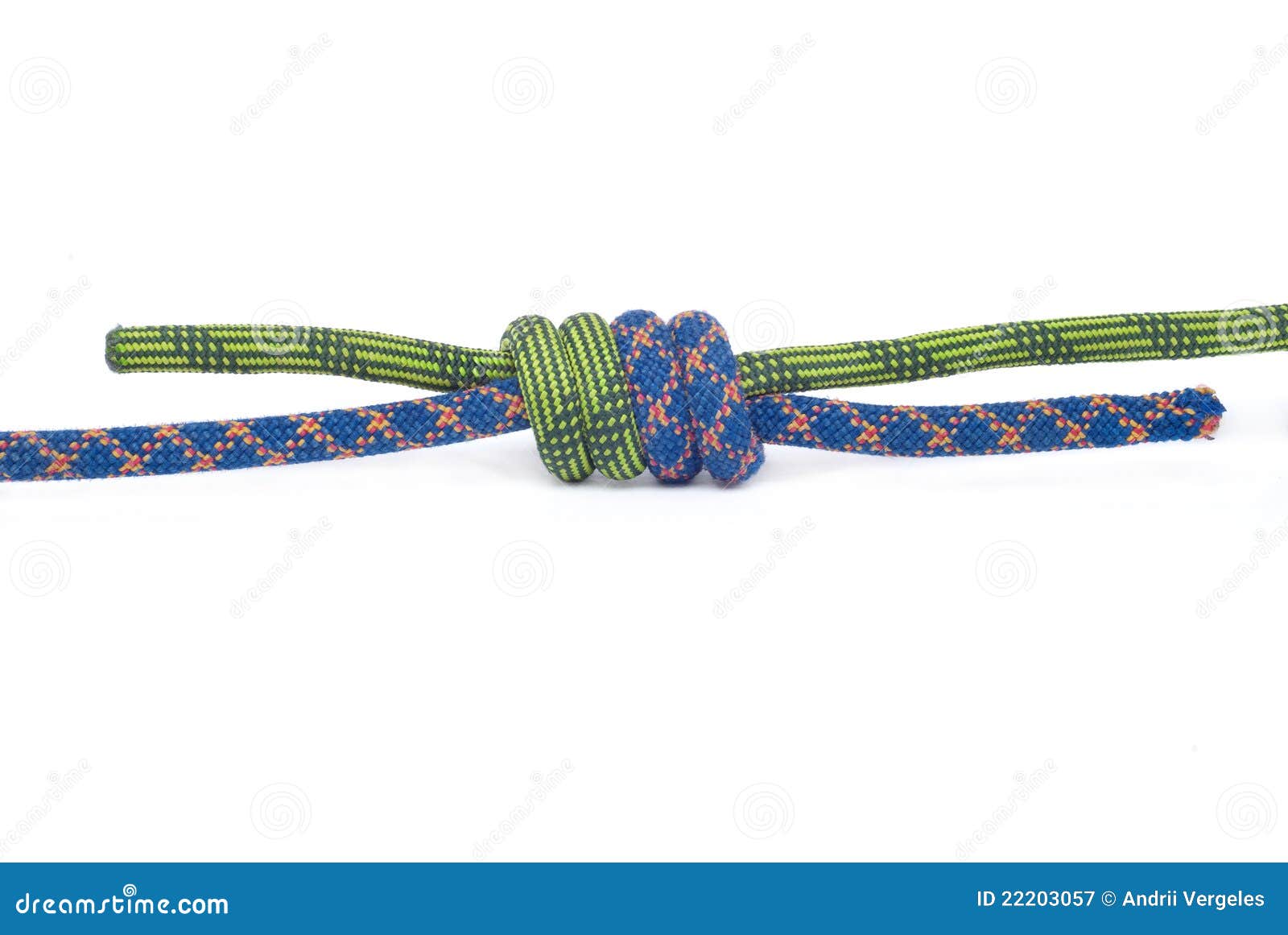 Rope for Mountaineering. Grapevine Knot. Stock Image - Image of ...