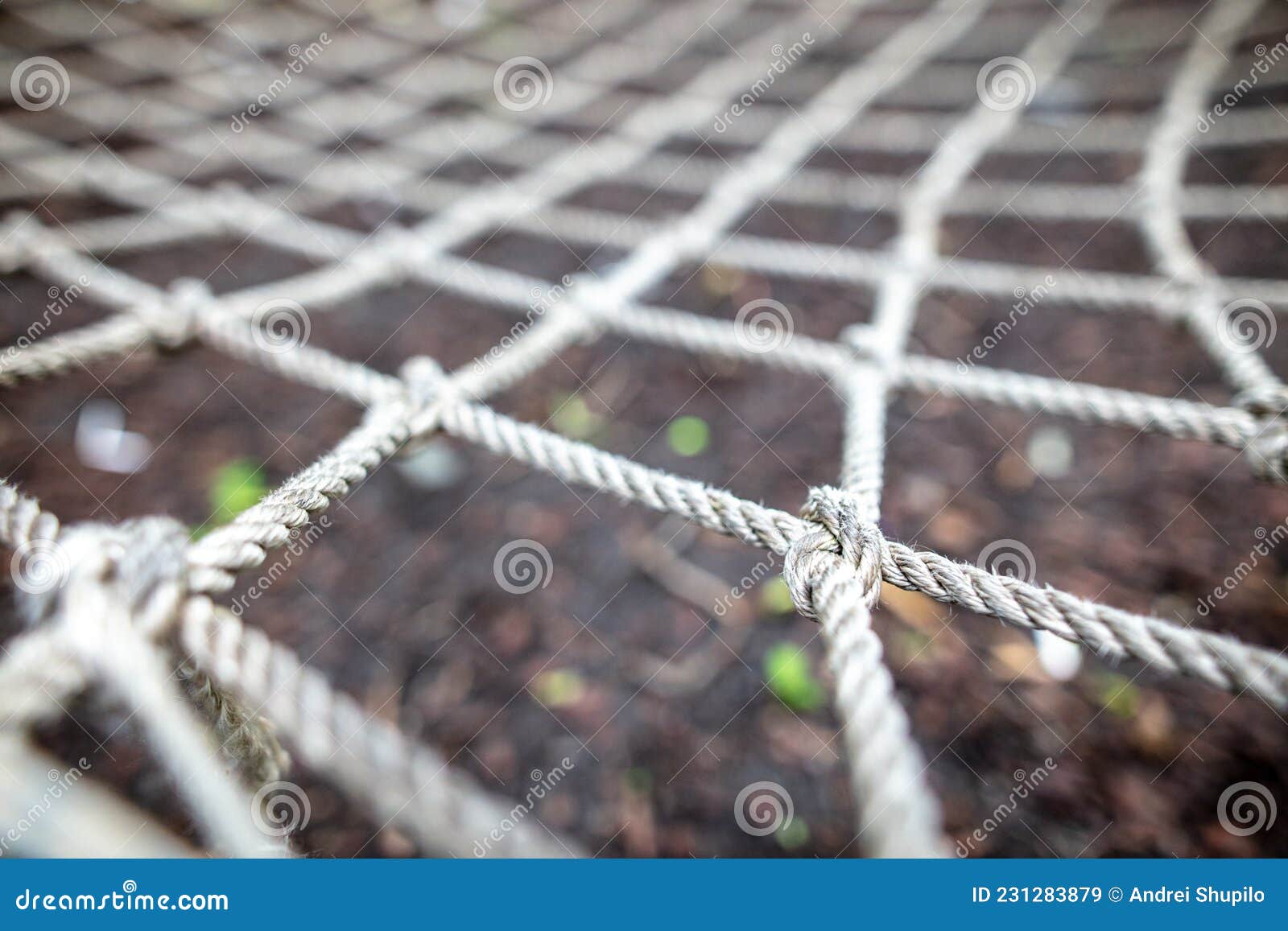 Rope net as an attraction stock image. Image of exercise - 231283879