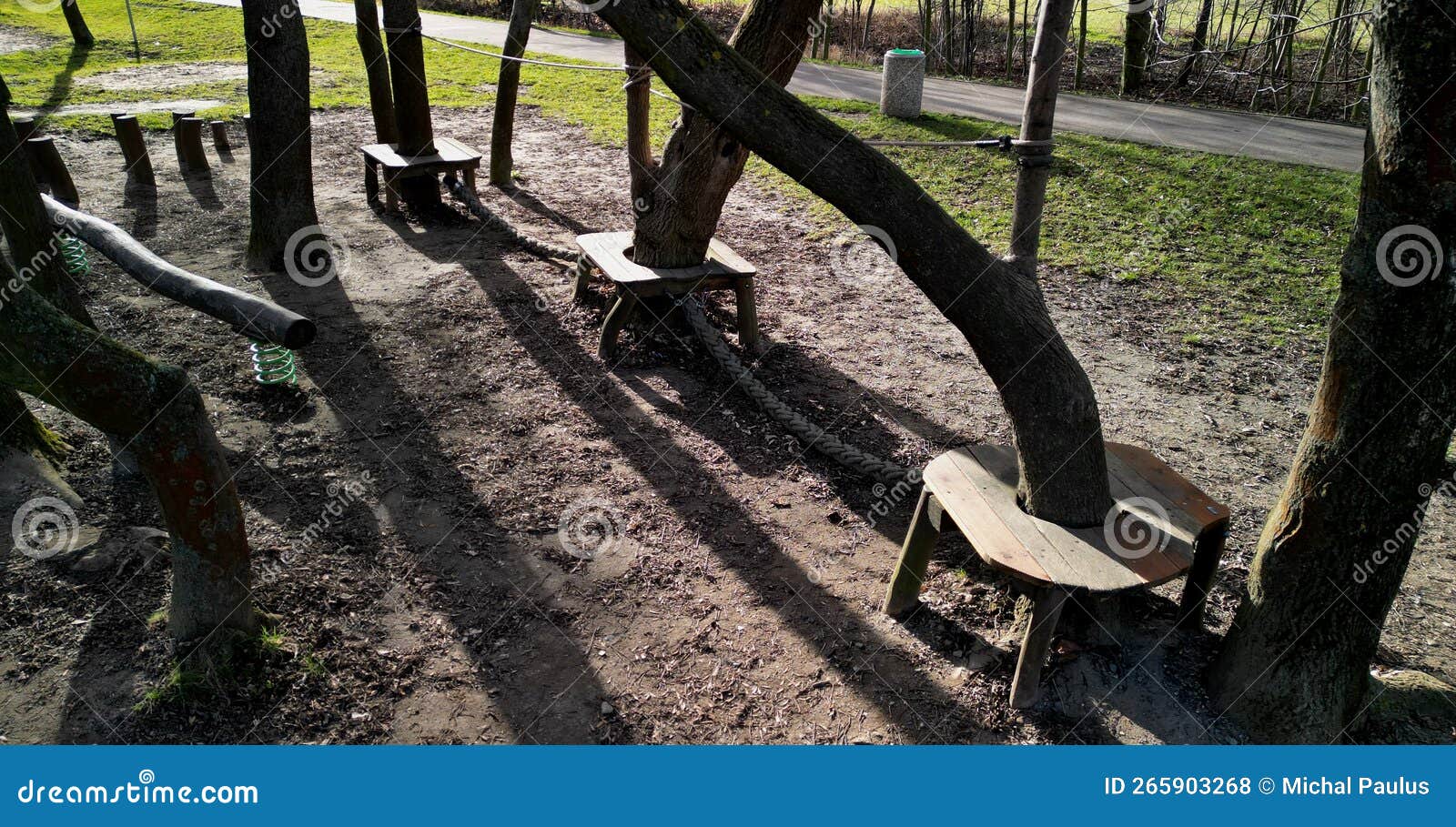 The Rope Net is Attached To the Tree through Soft Items Protecting the ...