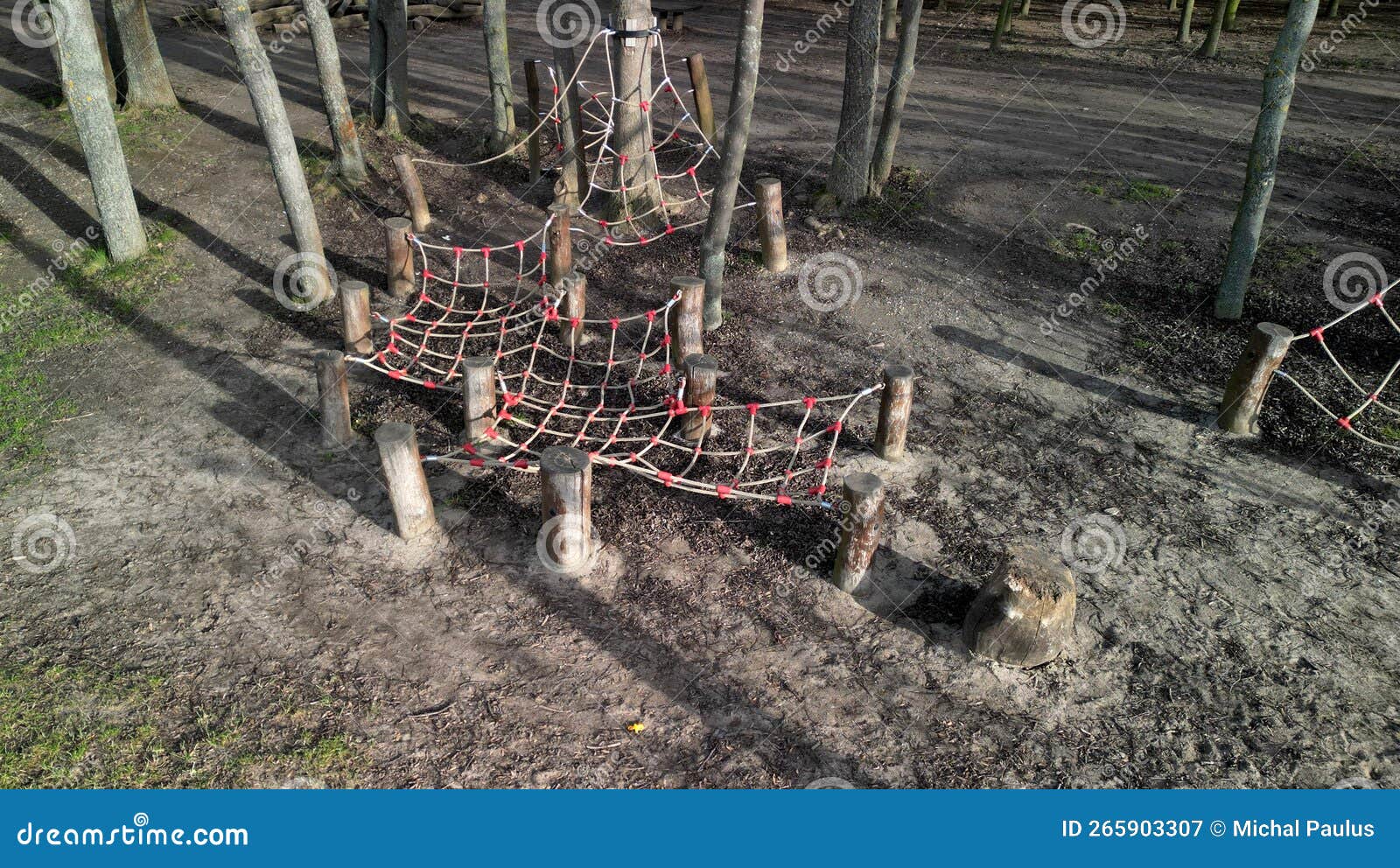 The Rope Net is Attached To the Tree through Soft Items Protecting the ...