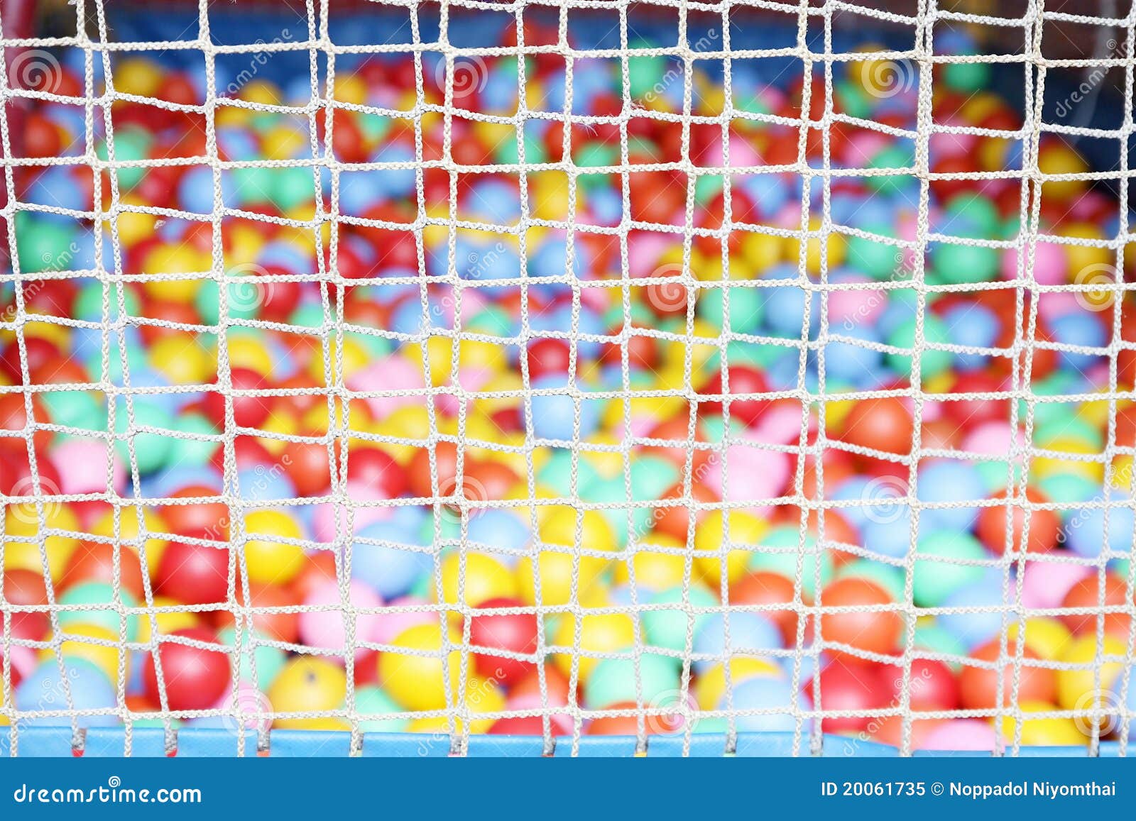 Rope Net with Colorful Ball Stock Image - Image of playground, blue ...