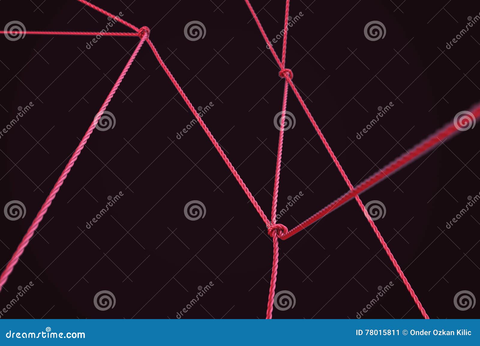 Rope Network, Networking, Connect, Together Loop. 3D Rendering Stock ...