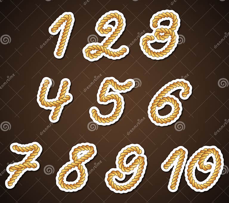 Rope Numbers, Detailed Design Elements Stock Vector - Illustration of ...