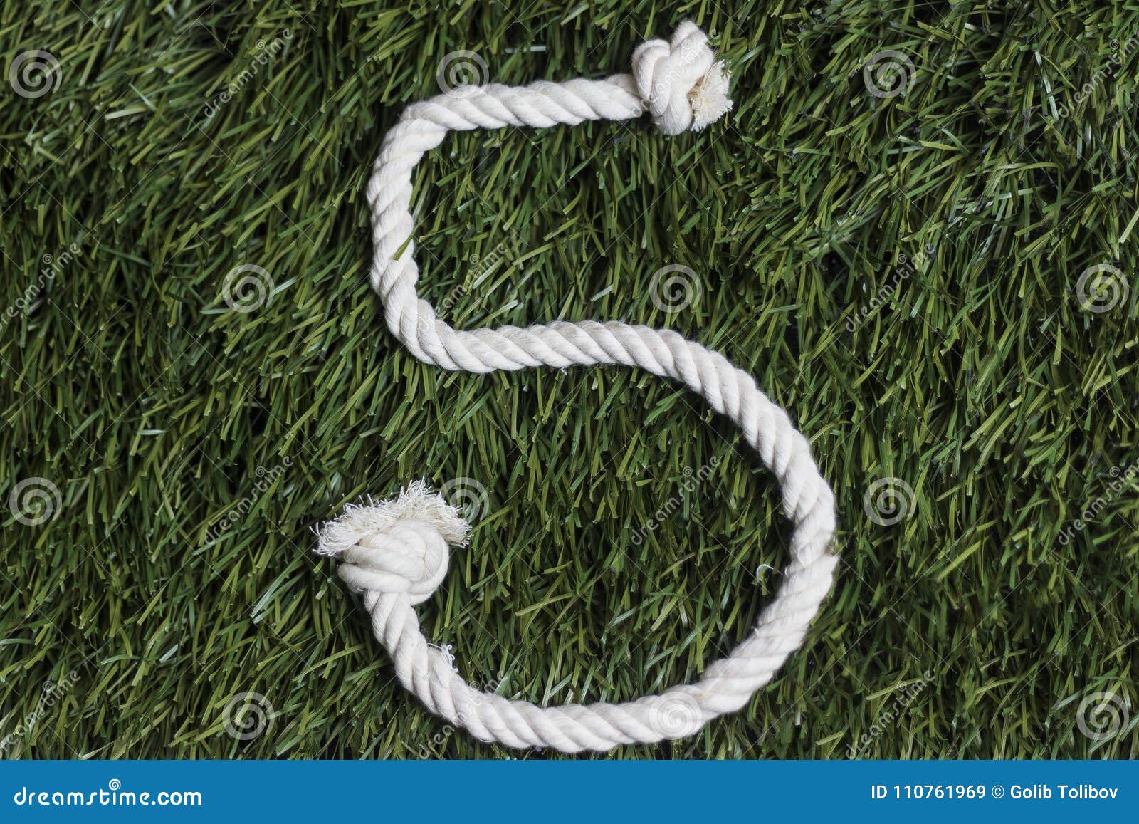 Rope Numbers on Grass. Number 5 Stock Image - Image of lasso, lower ...