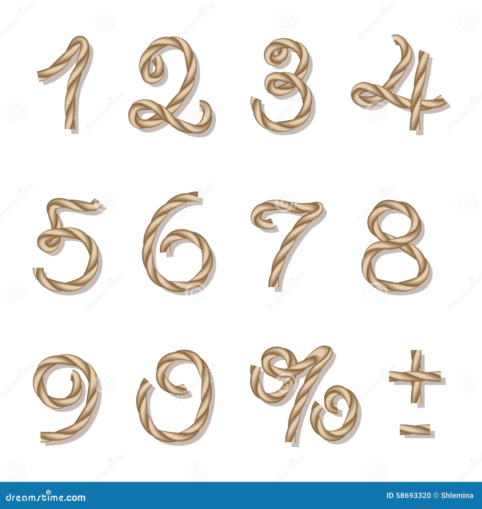 Rope numbers stock vector. Illustration of text, number - 58693320
