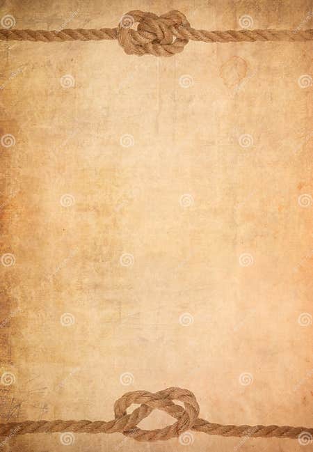 Rope on Old Paper Parchment Background Stock Photo - Image of sailor ...