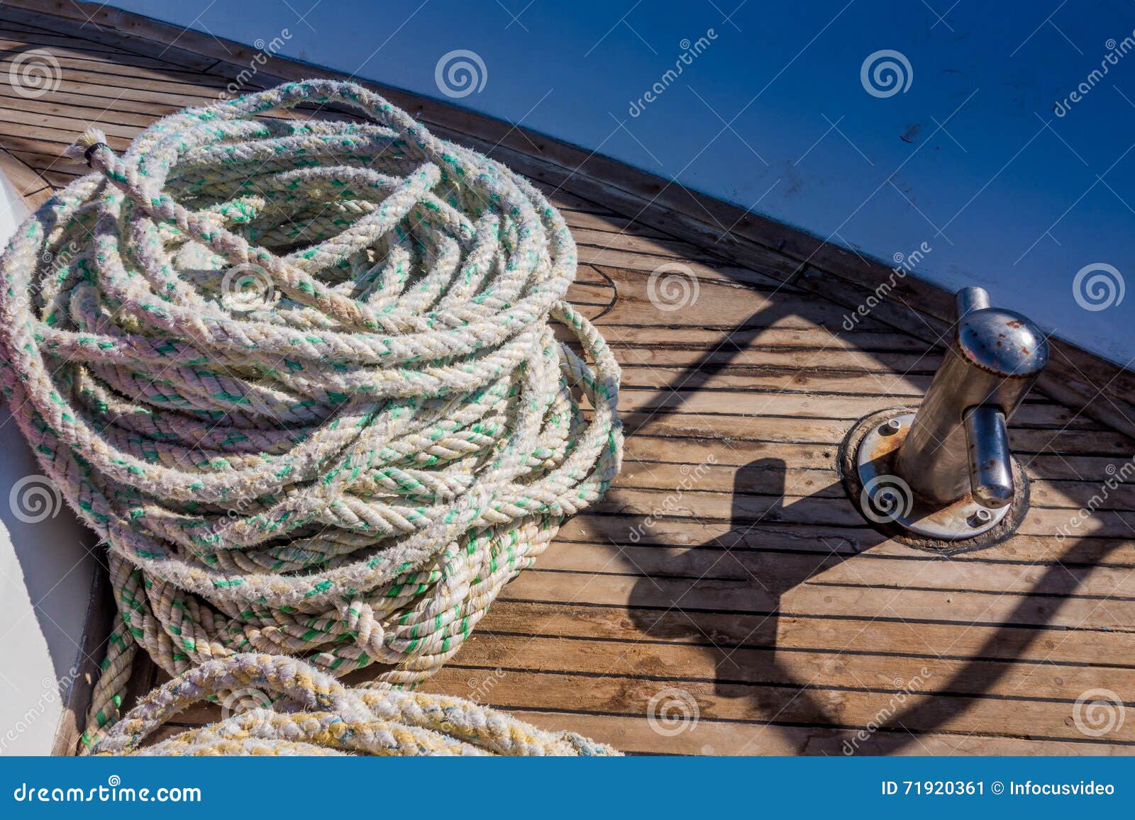 Rope at Old Yacht in dock stock image. Image of harbour - 71920361