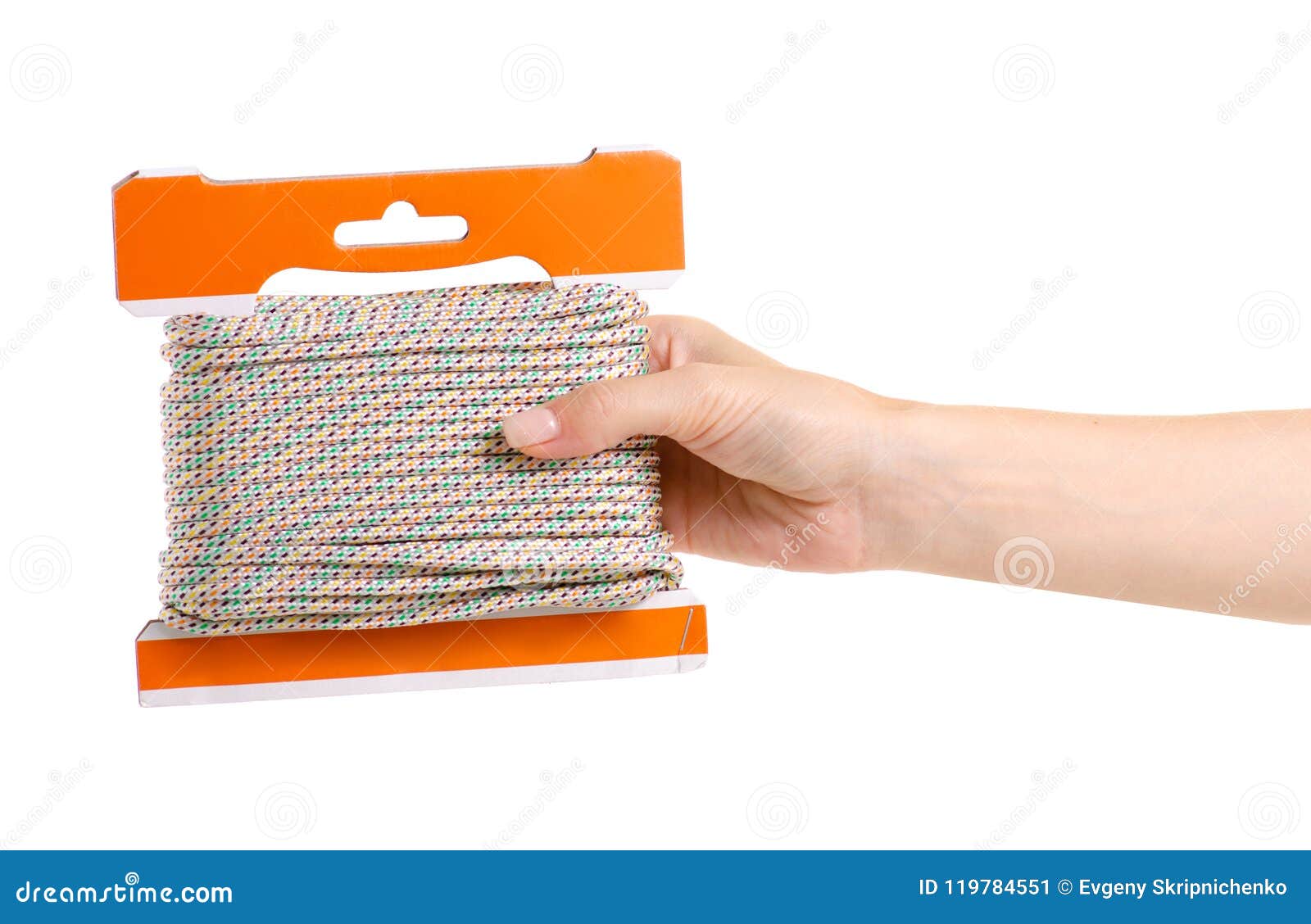 Rope packing in hand stock image. Image of gift, cord - 119784551