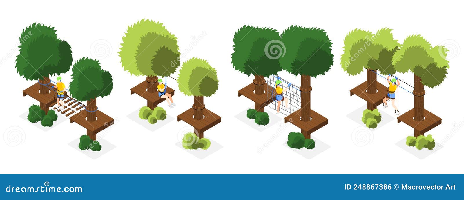 Rope Park Isometric Composition Stock Vector - Illustration of ...