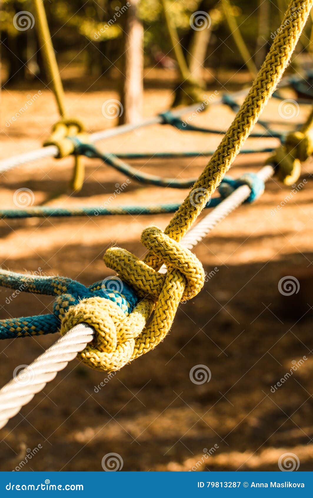Rope Park in the Park - Knot of Rope Stock Image - Image of knot ...
