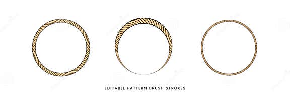 Rope Pattern Brush Vector - Seamless Nautical Design Stock Vector ...