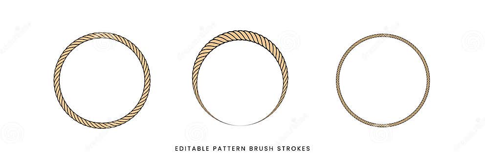 Rope Pattern Brush Vector - Seamless Nautical Design Stock Vector ...