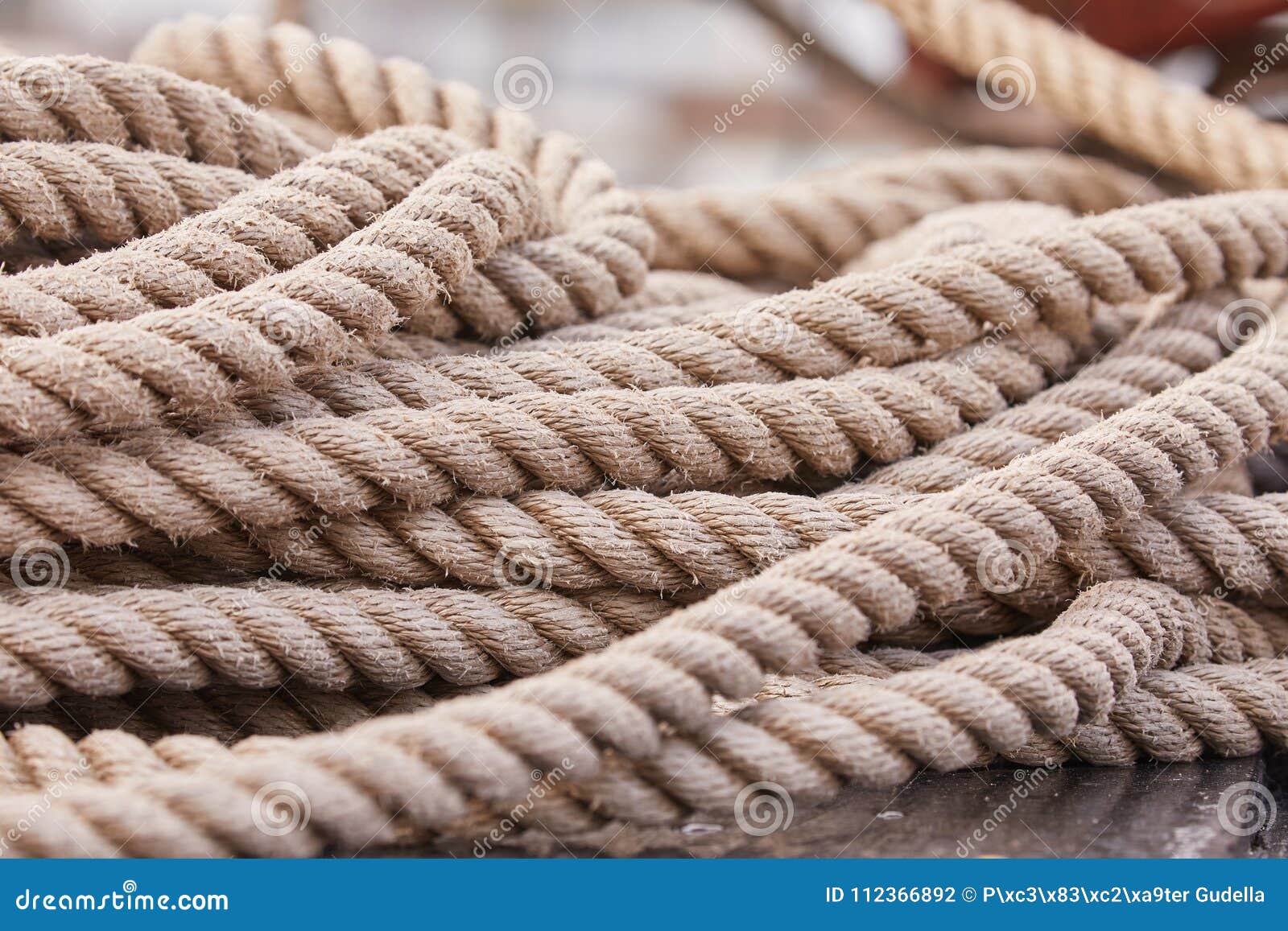 Rope in a pile stock photo. Image of background, dock - 112366892