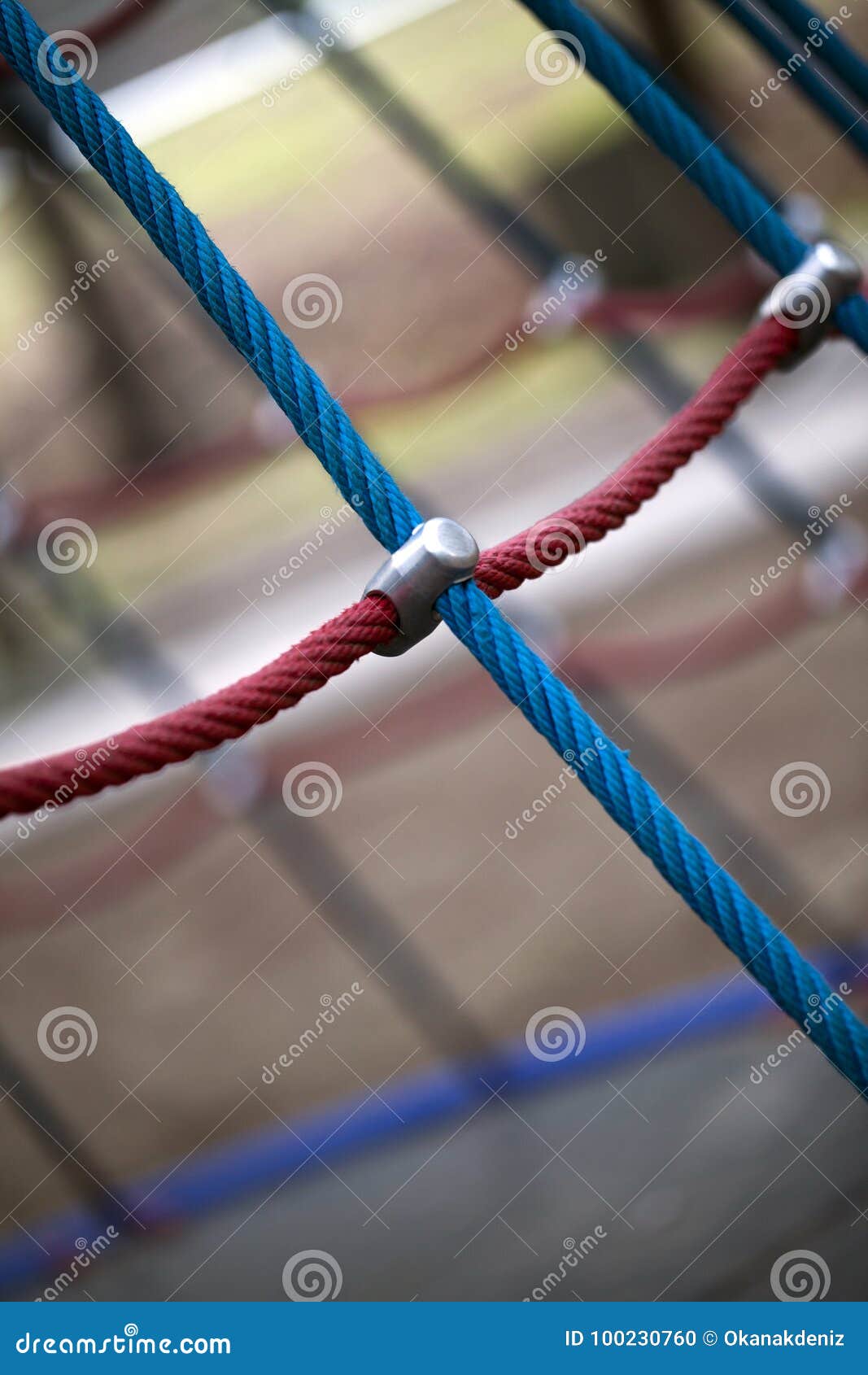 Rope in Playground Equipment in Park Stock Photo - Image of little ...