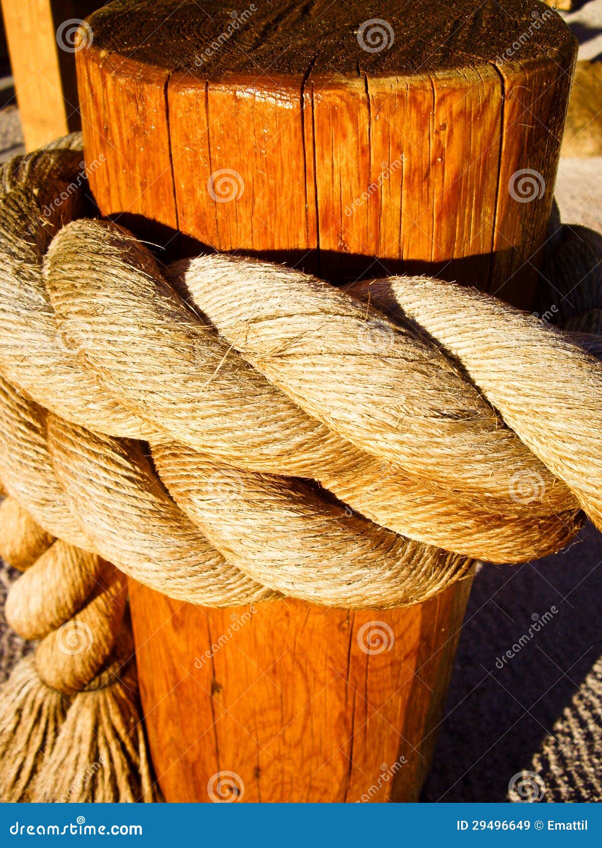 Rope on a Post stock image. Image of post, lines, rope - 29496649