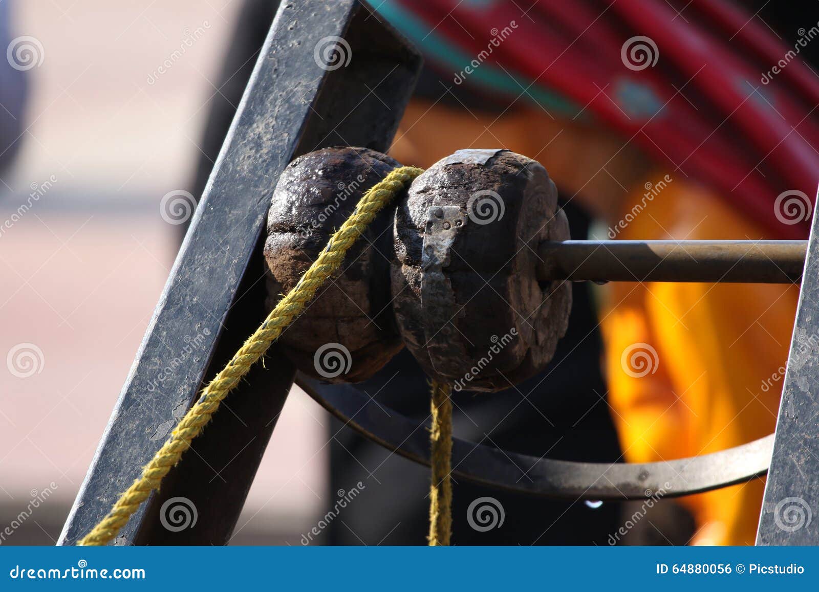 Rope and pulley stock photo. Image of sunny, strong, bright - 64880056